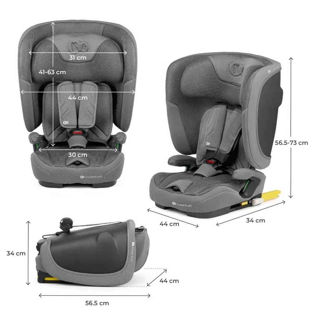 KINDERKRAFT AUTOSEDISTE FIX2GO I SIZE 76 150CM GREY | Dexy Co Kids ...